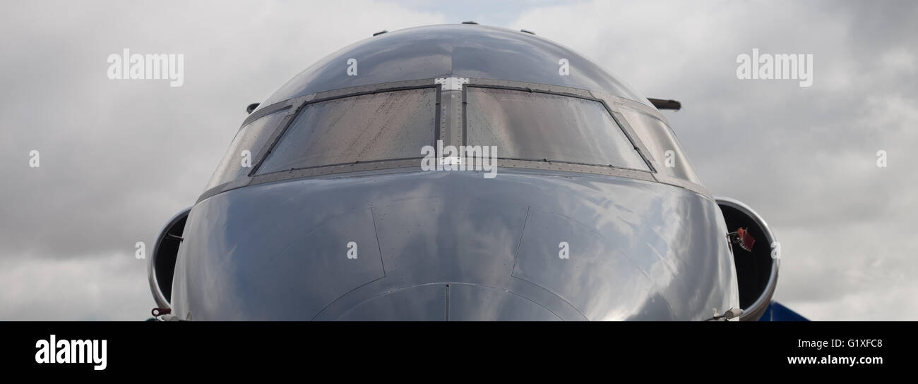 Exterior view of jet aircraft cockpit Stock Photo - Alamy