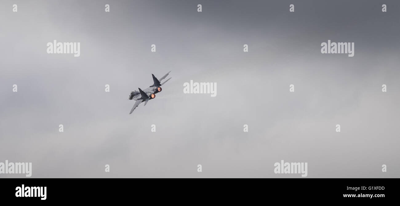 MIG 29 fighter aircraft in flight Stock Photo - Alamy