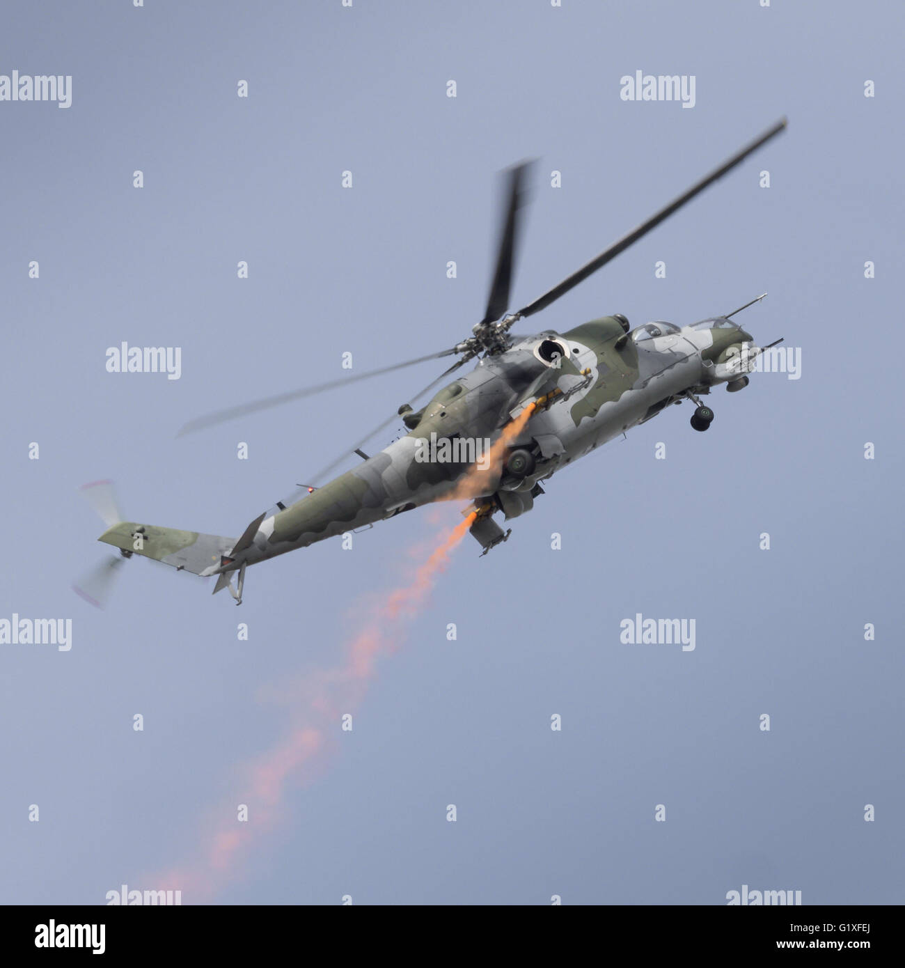Mi-24 Hind helicopter in flight Stock Photo - Alamy