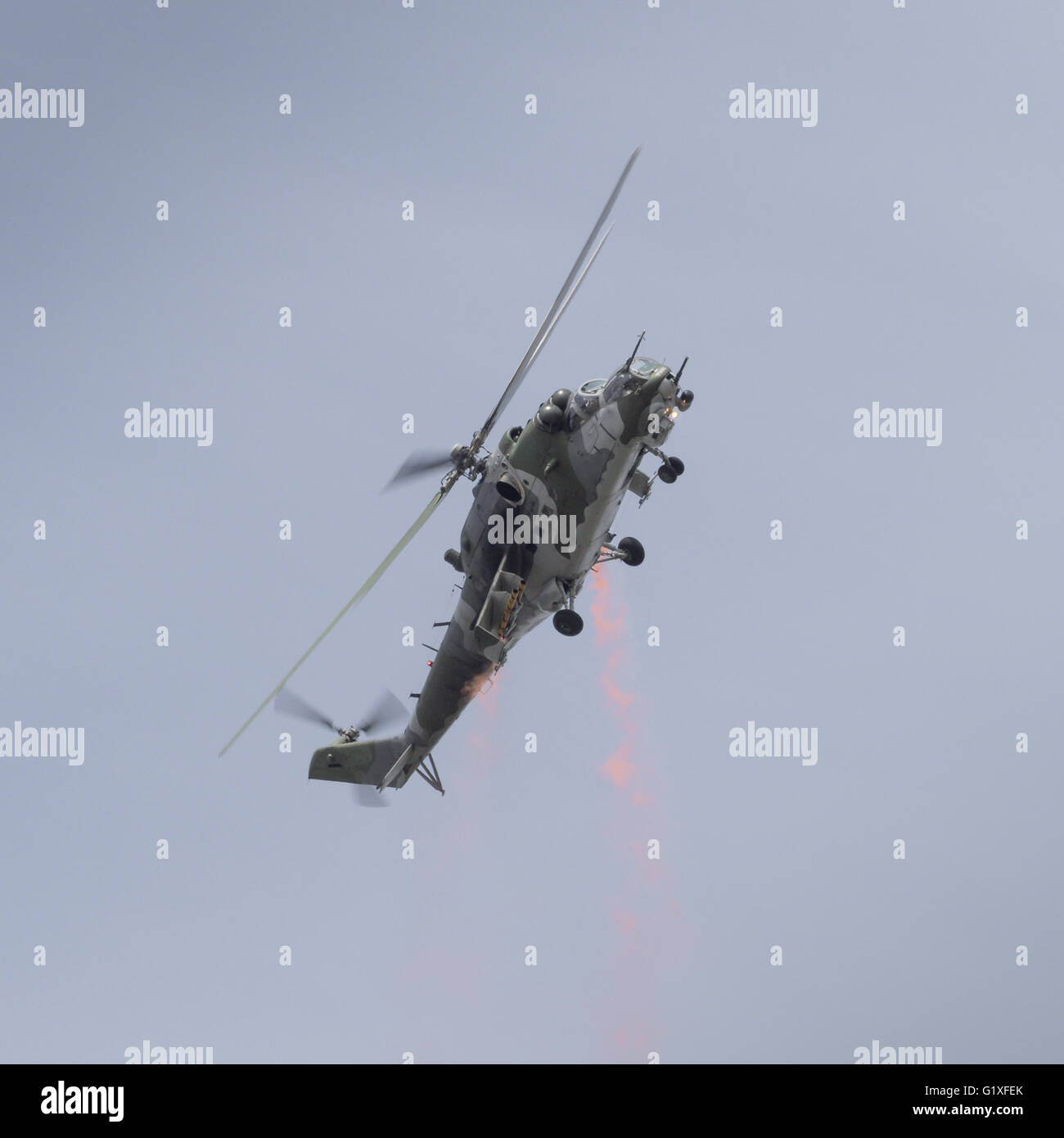 Mi-24 Hind helicopter in flight Stock Photo - Alamy