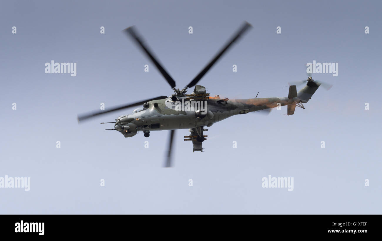 Mi-24 Hind helicopter in flight Stock Photo - Alamy