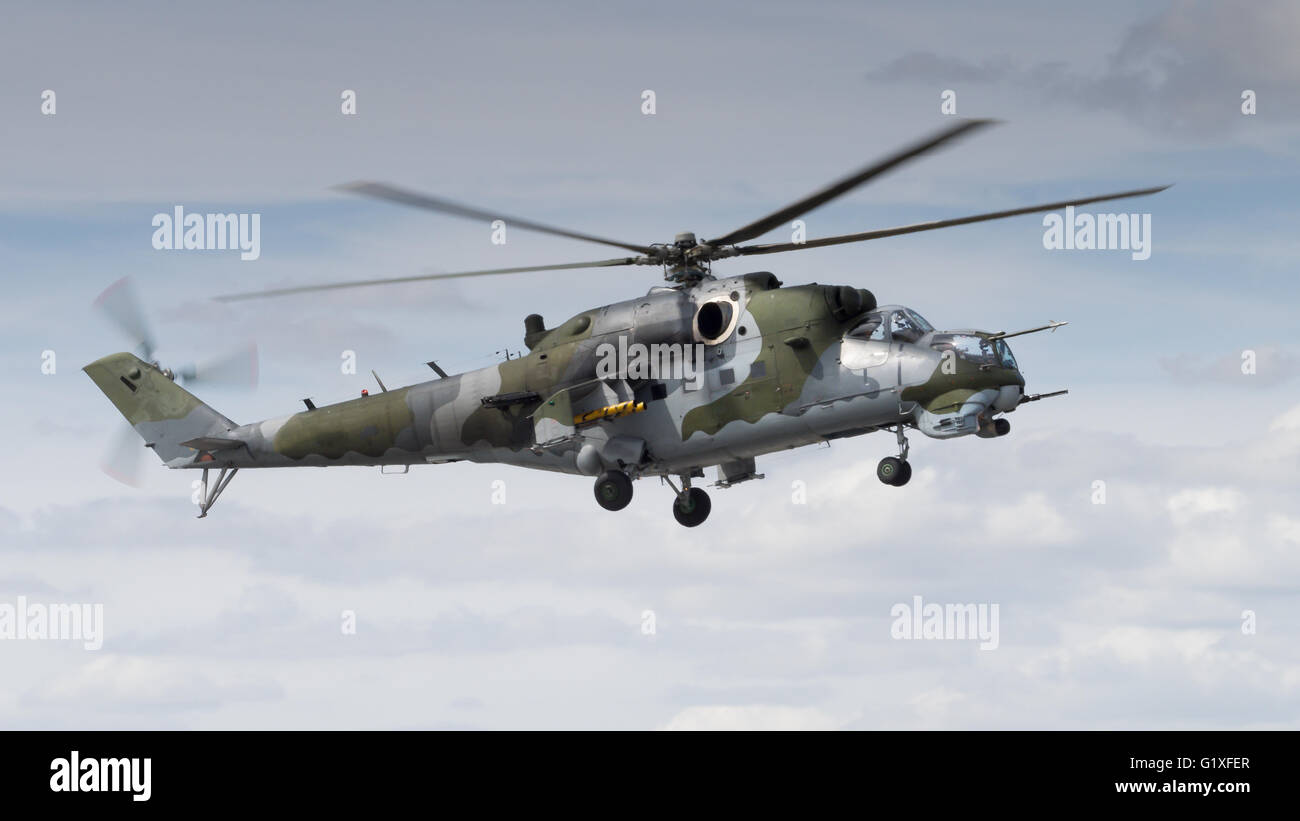 Mi-24 Hind helicopter in flight Stock Photo - Alamy