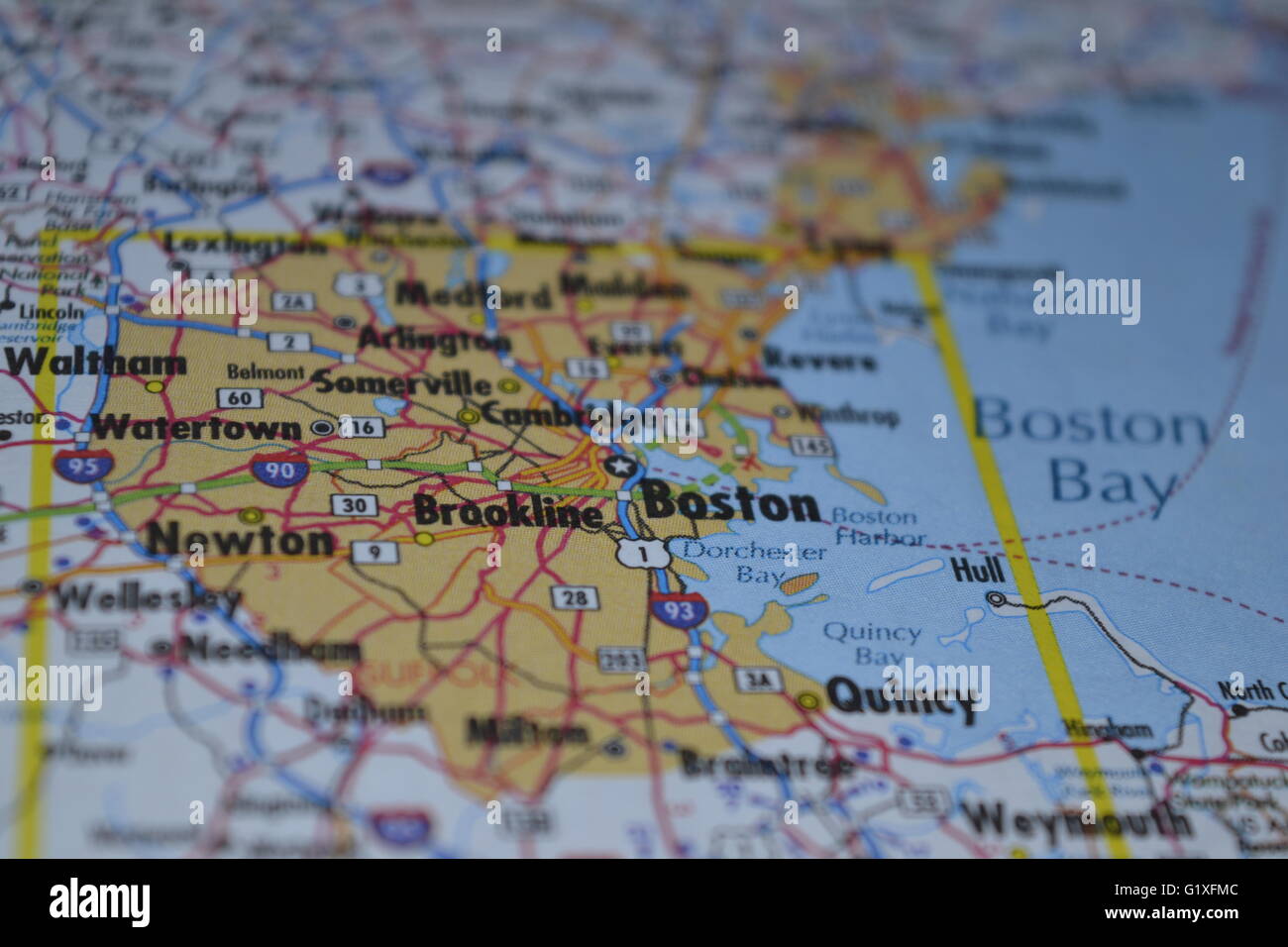 Boston map hi-res stock photography and images - Alamy