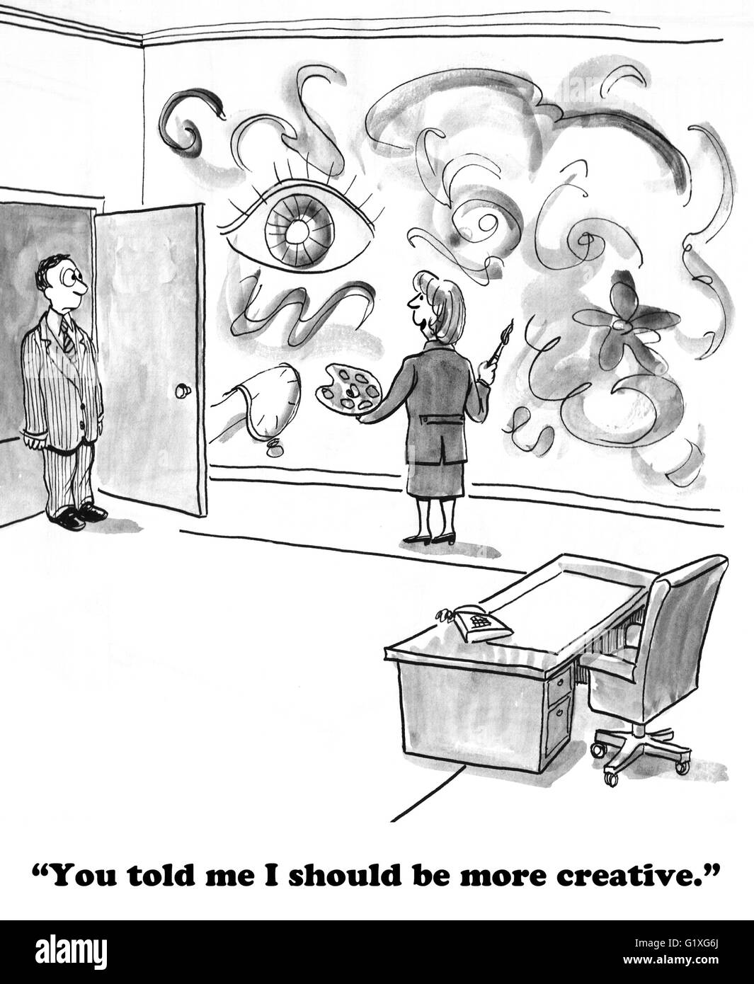 Business cartoon about misunderstanding feedback Stock Photo - Alamy Business cartoon about misunderstanding feedback Stock Photo - Alamy