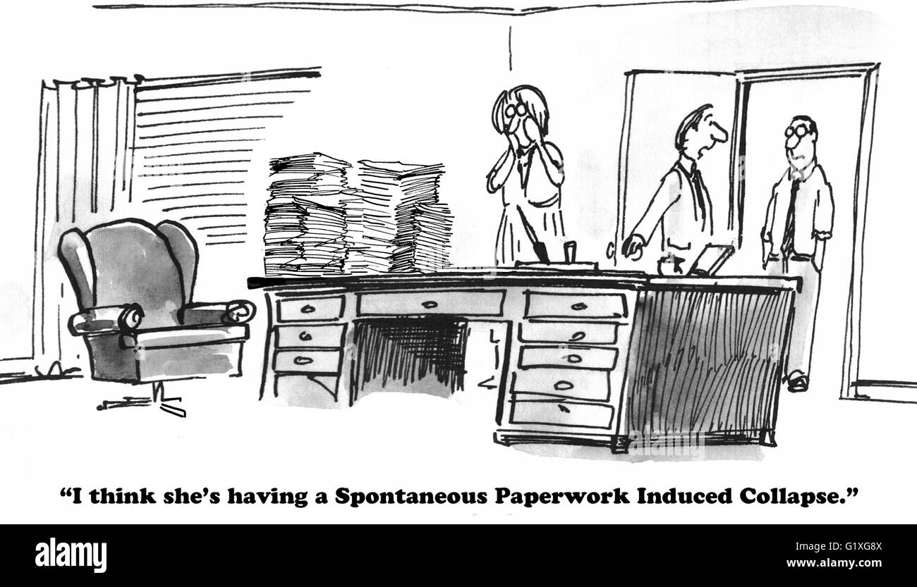 Office Paperwork Cartoon