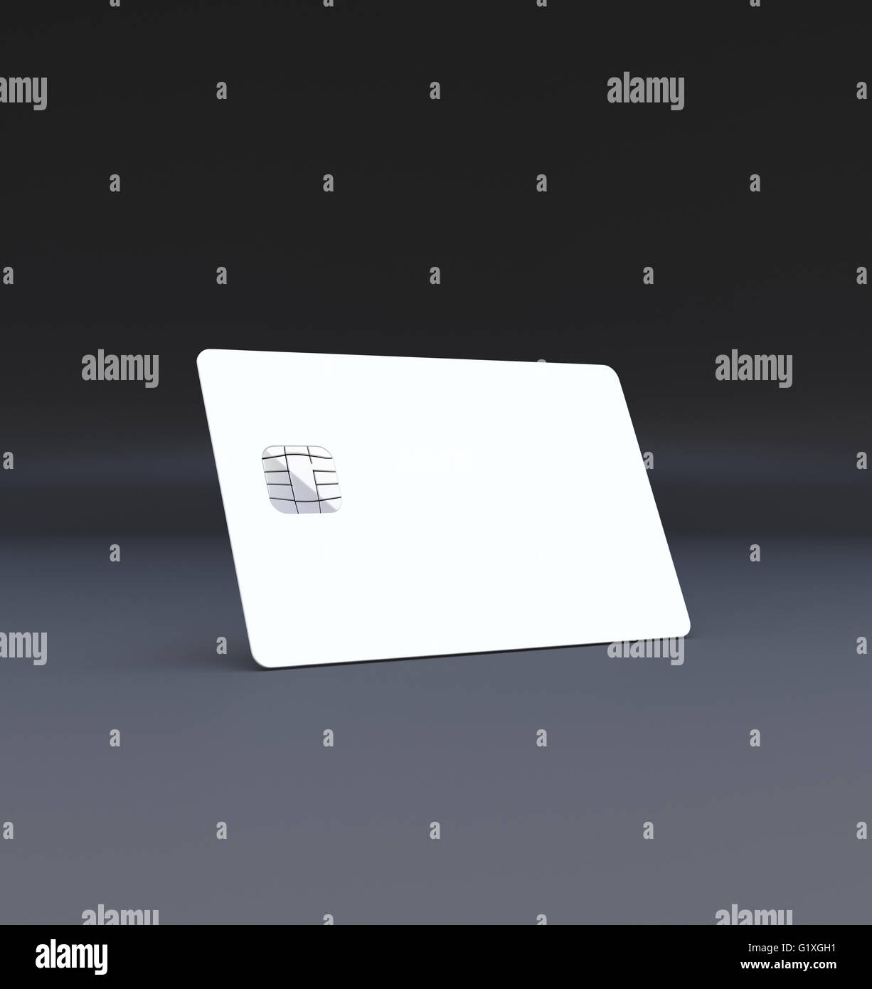 White plastic credit card, Mockup, dark,black background,3D rendering ...