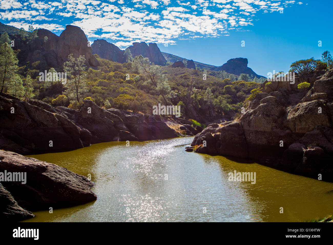 Bear Gulch Reservoir at Pinnacles National Park in California Stock ...