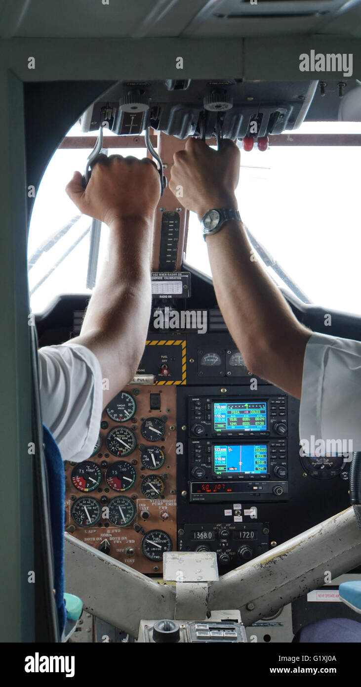 view into cockpit of airplane Stock Photo - Alamy