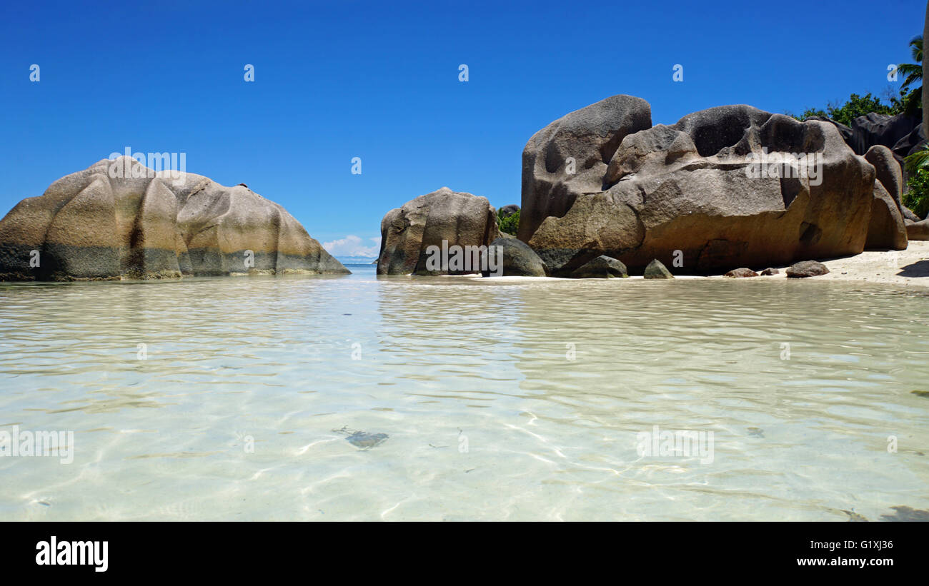 amazing granite rocks on a tropical beach Stock Photo - Alamy