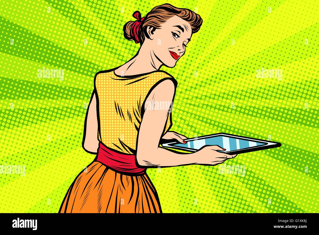 service girl waitress with tray Stock Vector Image & Art - Alamy