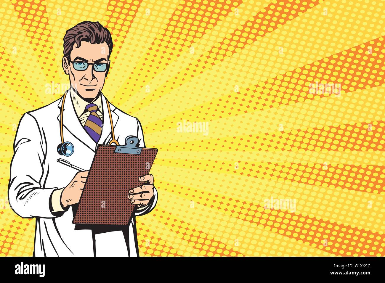 vector Portrait Of A Confident Mature Doctor Stock Vector Image & Art ...