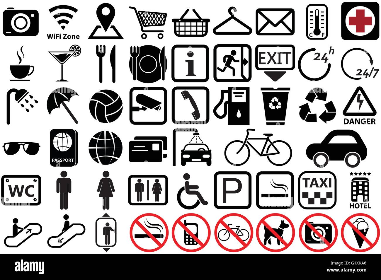 public icon set Stock Vector Image & Art - Alamy