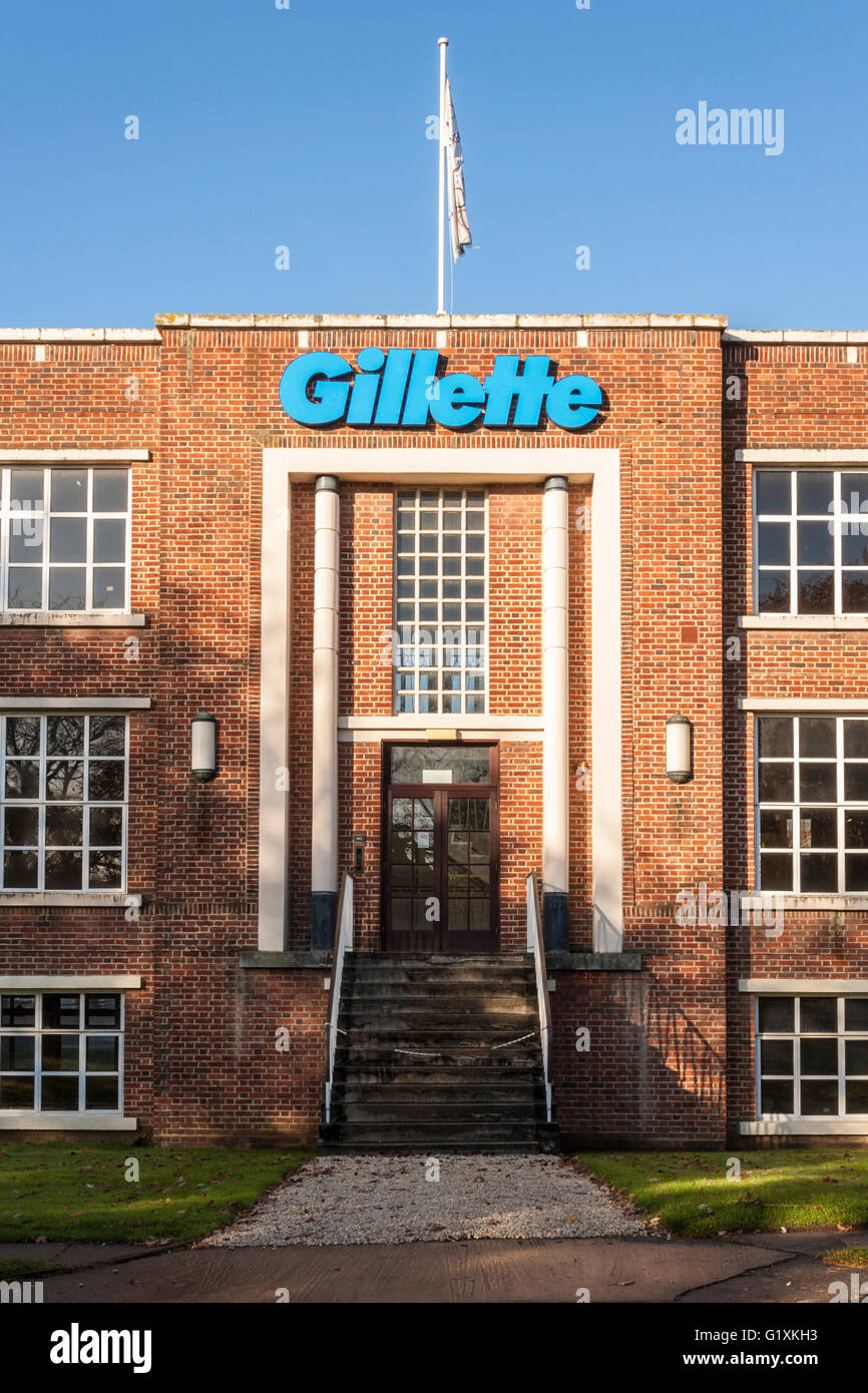 Gillette factory entrance. Reading, Berkshire, England, GB, UK Stock ...