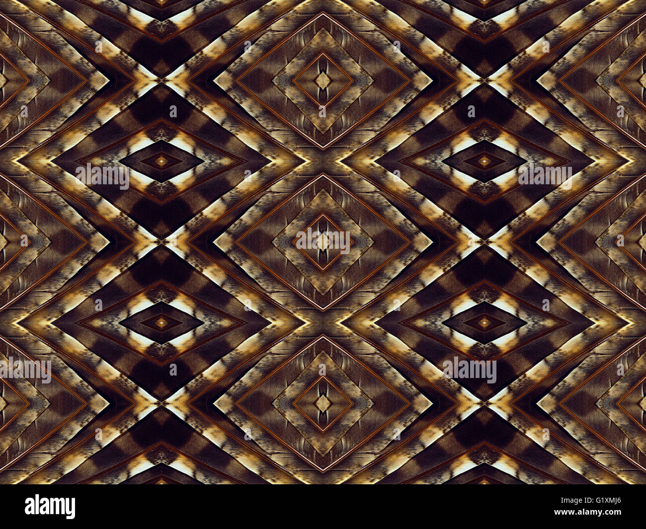 Repeating diamond pattern made from bird feathers Stock Photo - Alamy