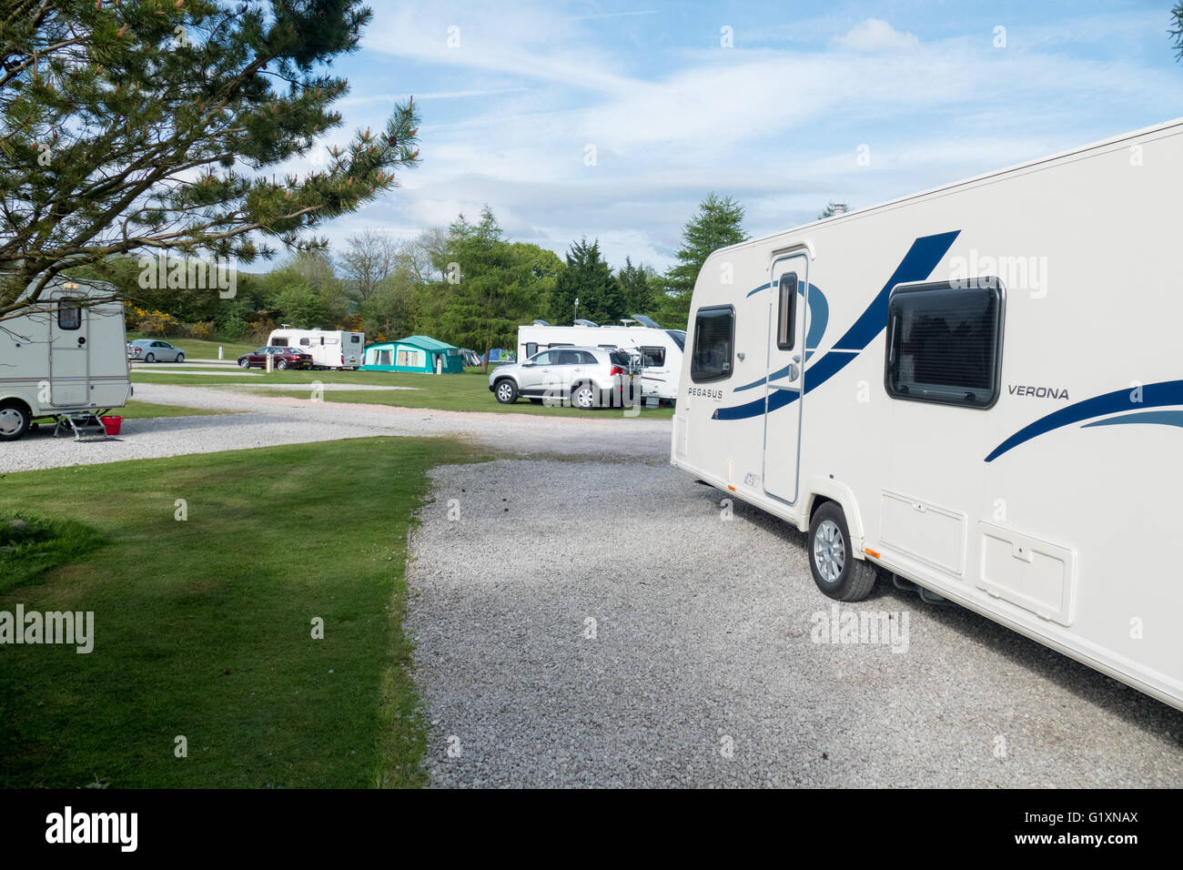 English caravan holiday park Stock Photo - Alamy