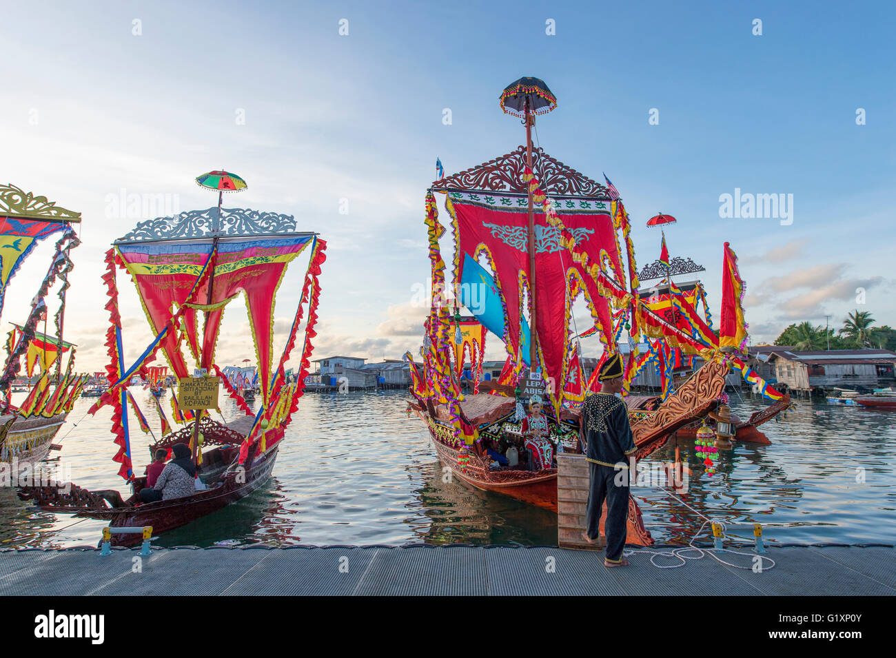 Traditional Bajau's boat called Lepa Lepa decorated with colorfull ...
