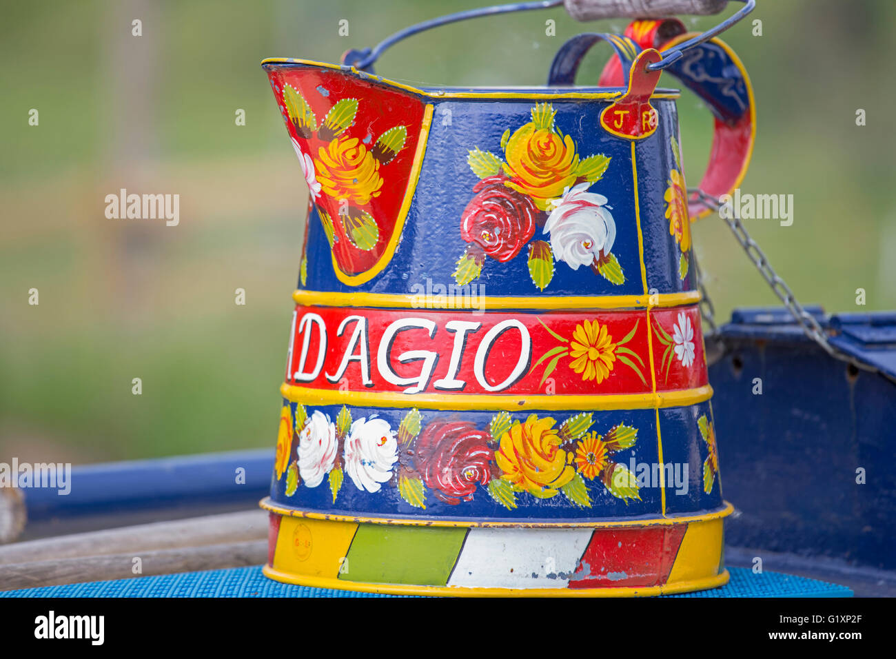 Buckby Can on a narrowboat, England, UK Stock Photo - Alamy