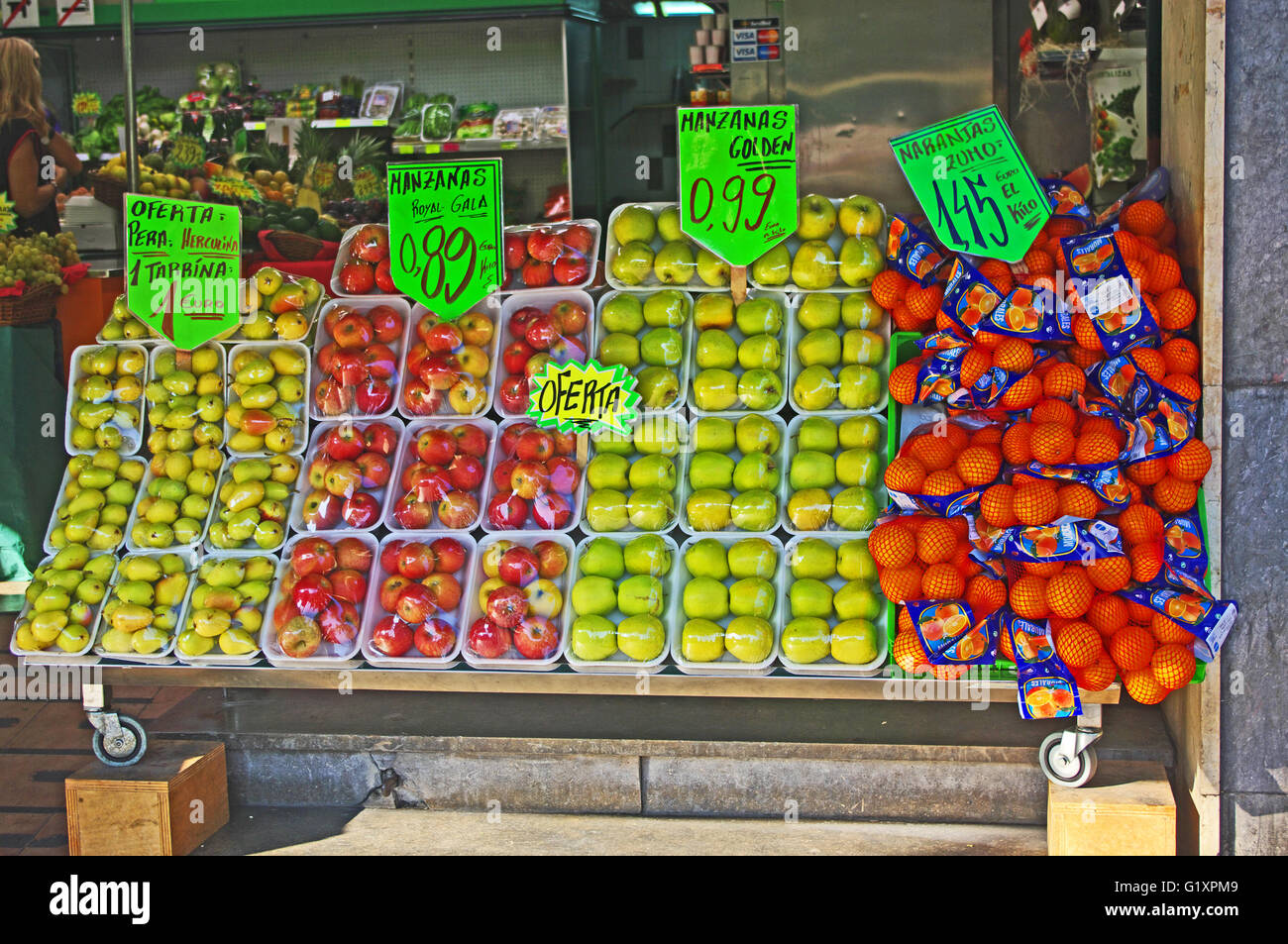 Fruit Stall, Promenade, Barcelona, Spain Stock Photo - Alamy