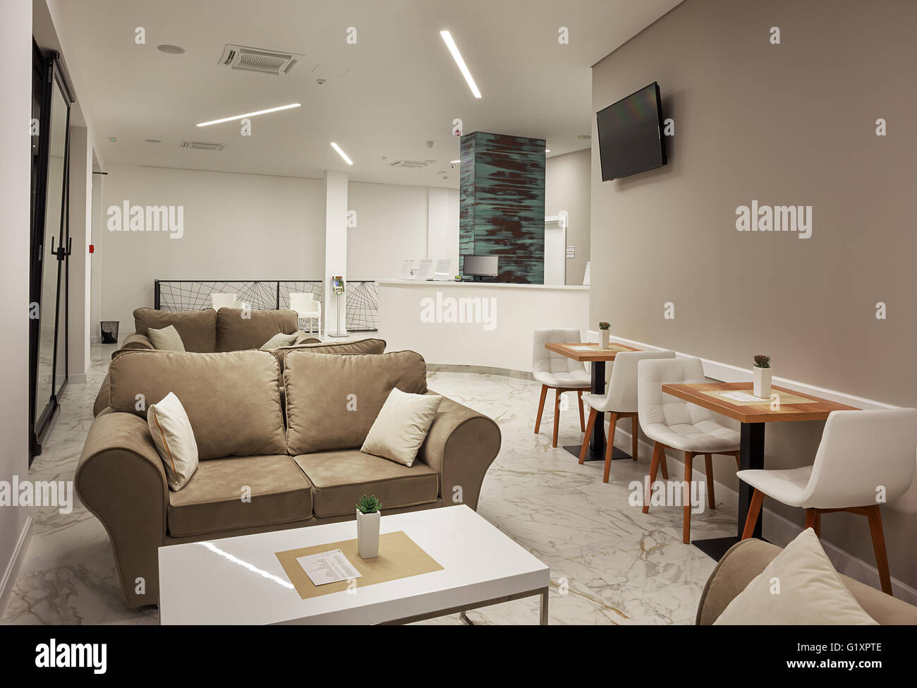 Interior of a modern hotel, reception place Stock Photo - Alamy