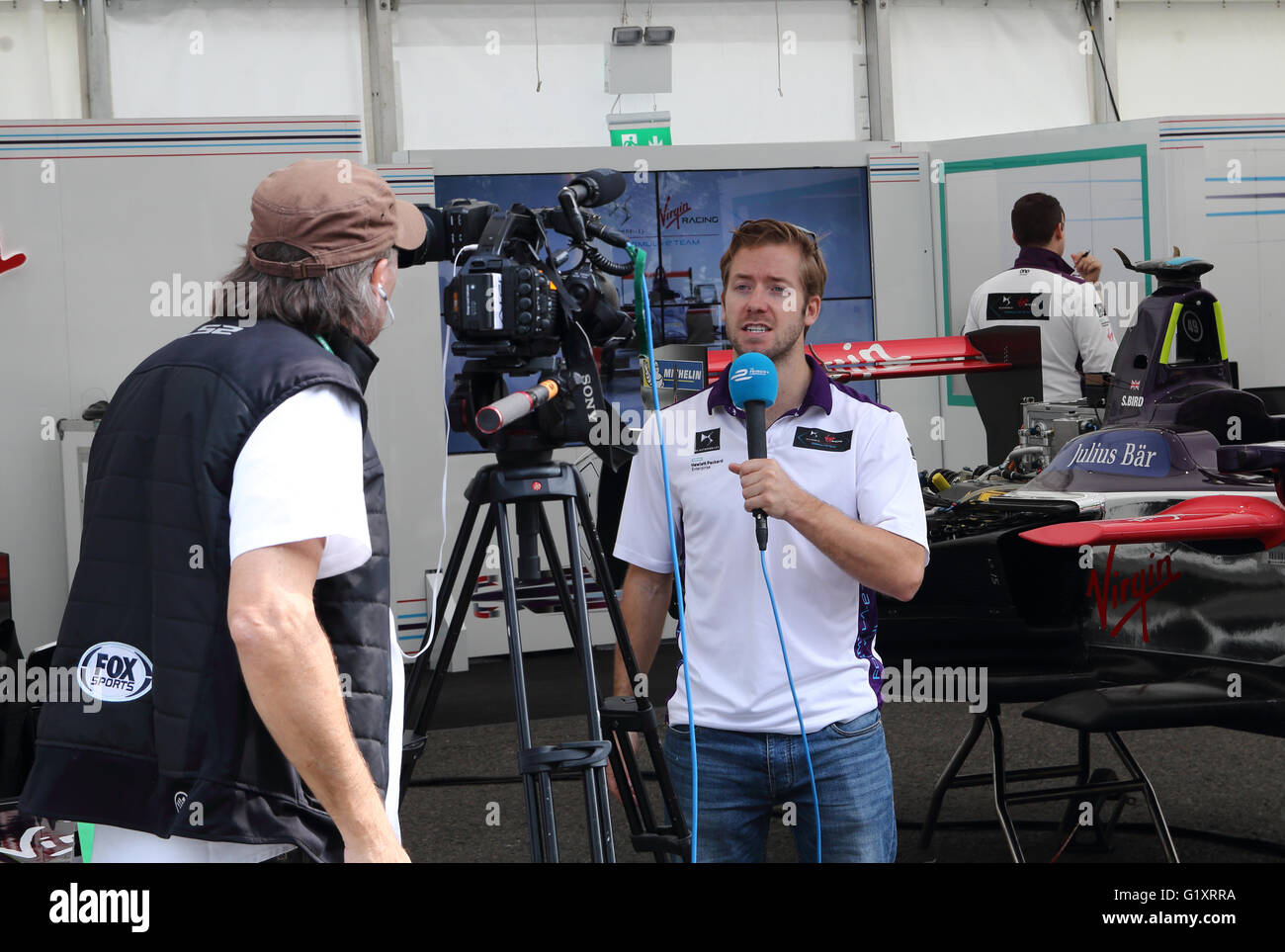Berlin, Germany. 20th May, 2016. British driver Sam Bird giving an ...