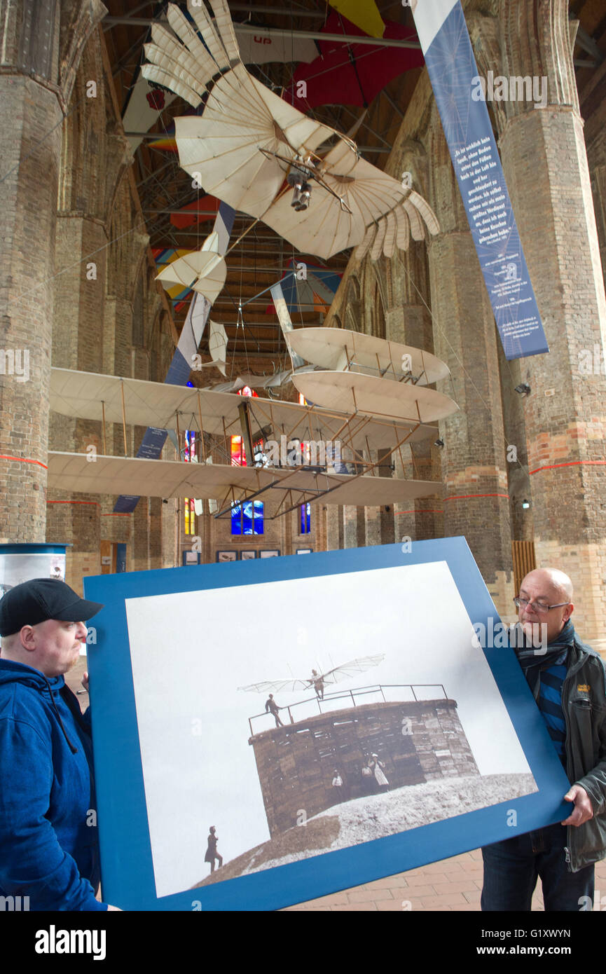 Anklam, Germany. 19th May, 2016. The Otto Lilienthal museum remembers ...