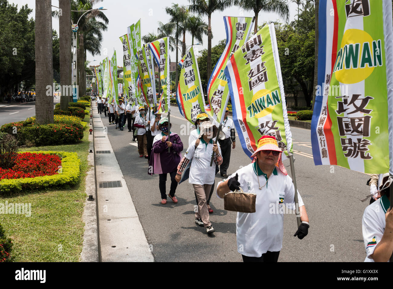 Demonstrators calling for a new constitution and changing the official ...