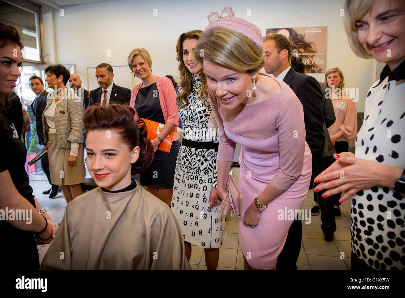 Queen Rania of Jordan and Queen Mathilde of Belgium visit the Tenchical ...