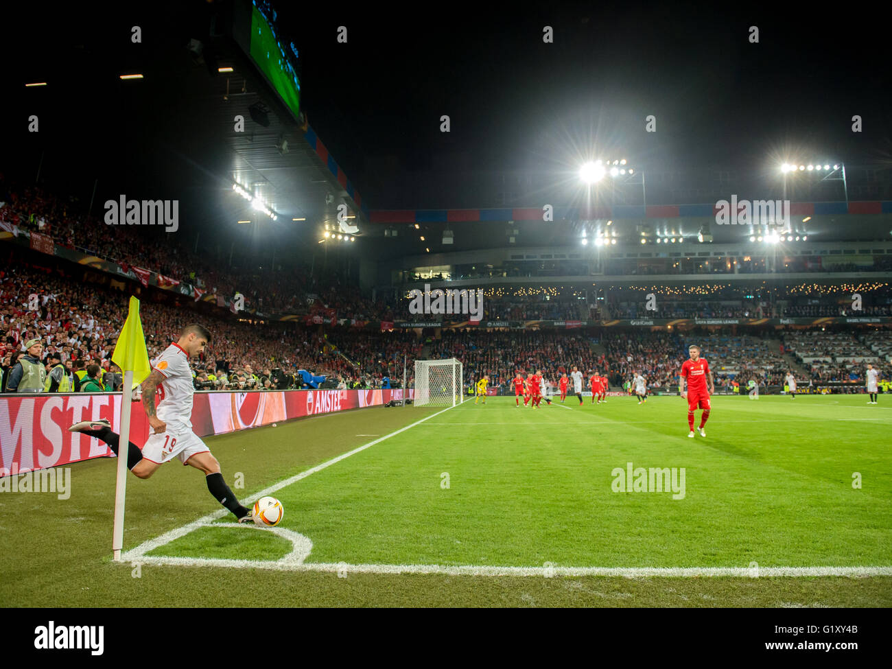 Basel, Switzerland. 18th May, 2016. Sevilla's Ever Banega in action ...