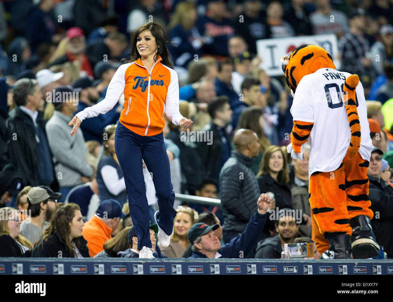 Detroit, Michigan, USA. 17th May, 2016. Detroit Tiger Energy Squad ...