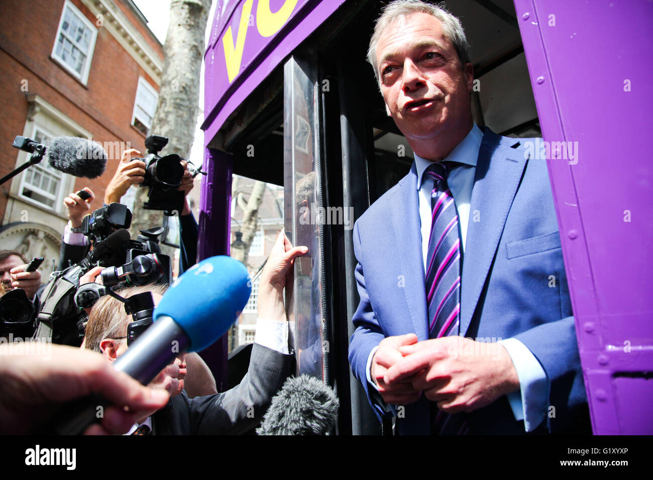 Smith Square, Westminster, London, UK. 20 May 2016 Nigel Farage, UKIP ...