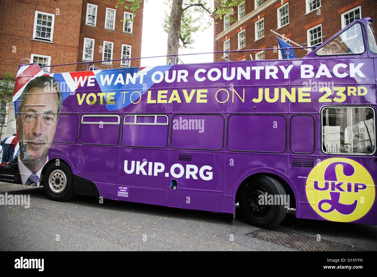 Smith Square, Westminster, London, UK. 20 May 2016 Nigel Farage, UKIP ...