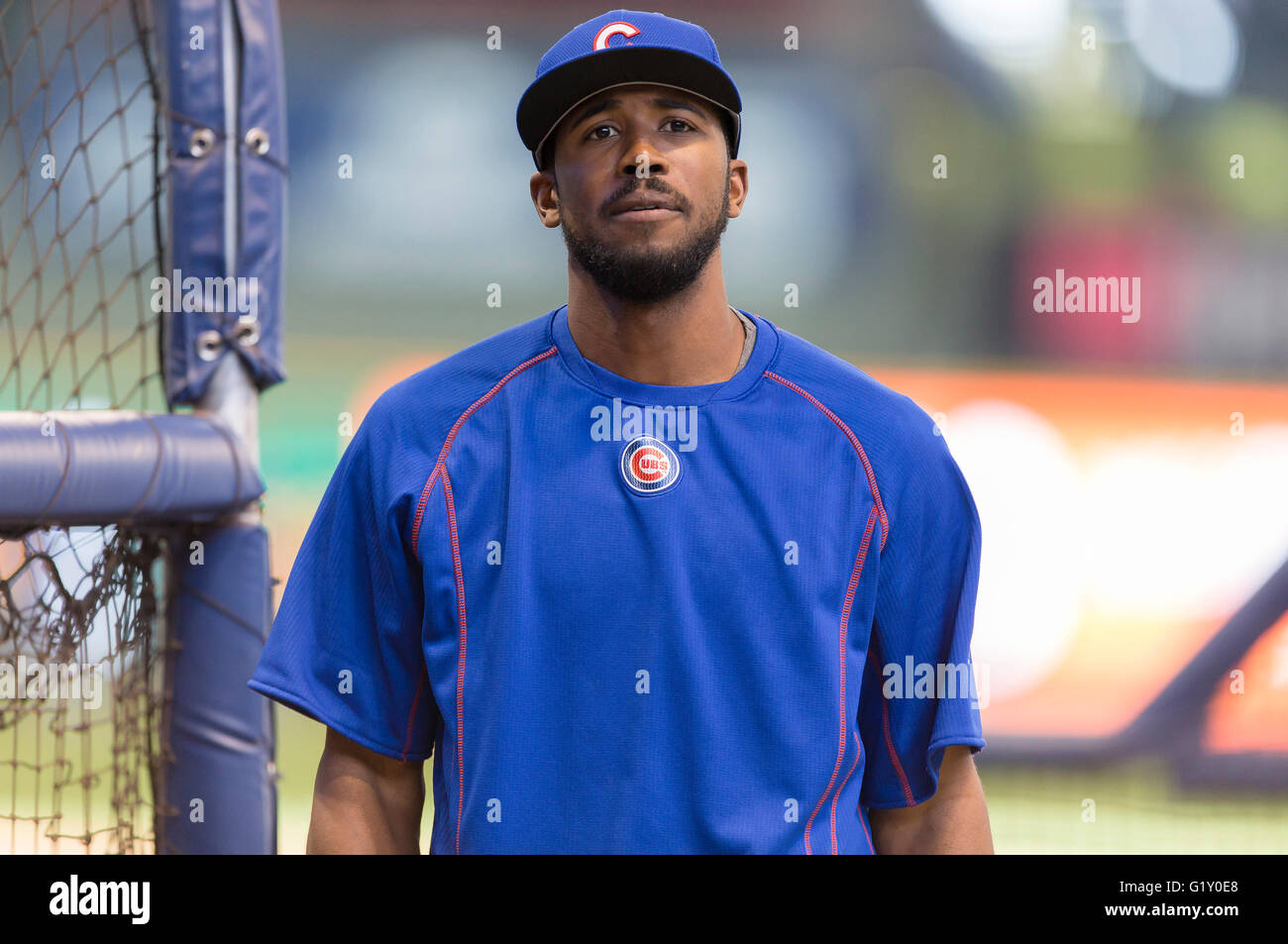 Milwaukee, WI, USA. 18th May, 2016. Chicago Cubs center fielder Dexter ...