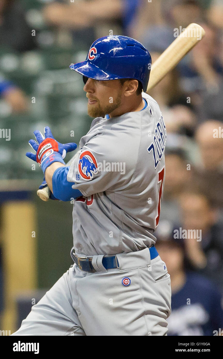Milwaukee, WI, USA. 18th May, 2016. Chicago Cubs second baseman Ben ...