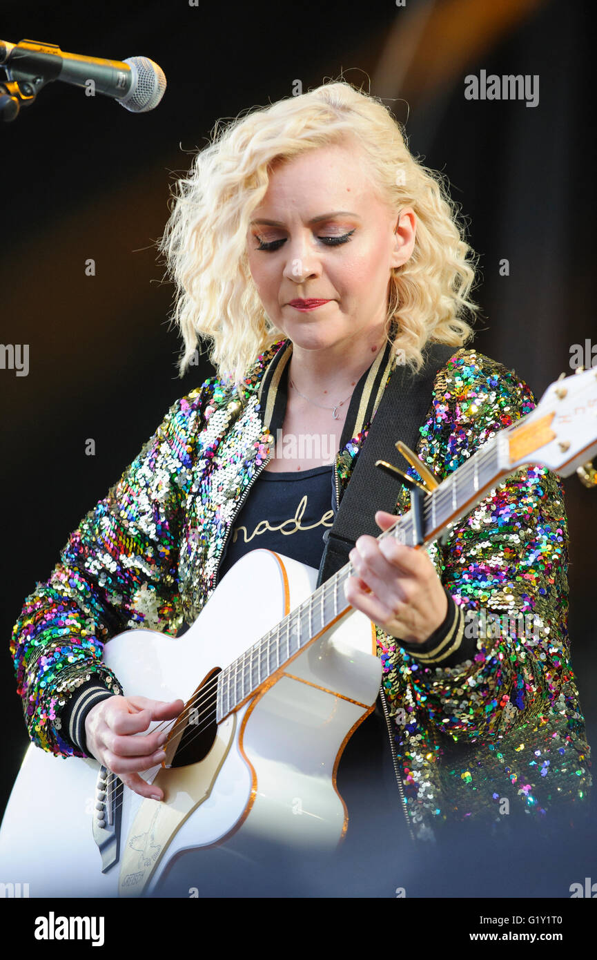 Birkenhead, UK. 20th May 2016. Singer, Philippa Hanna, performs during ...