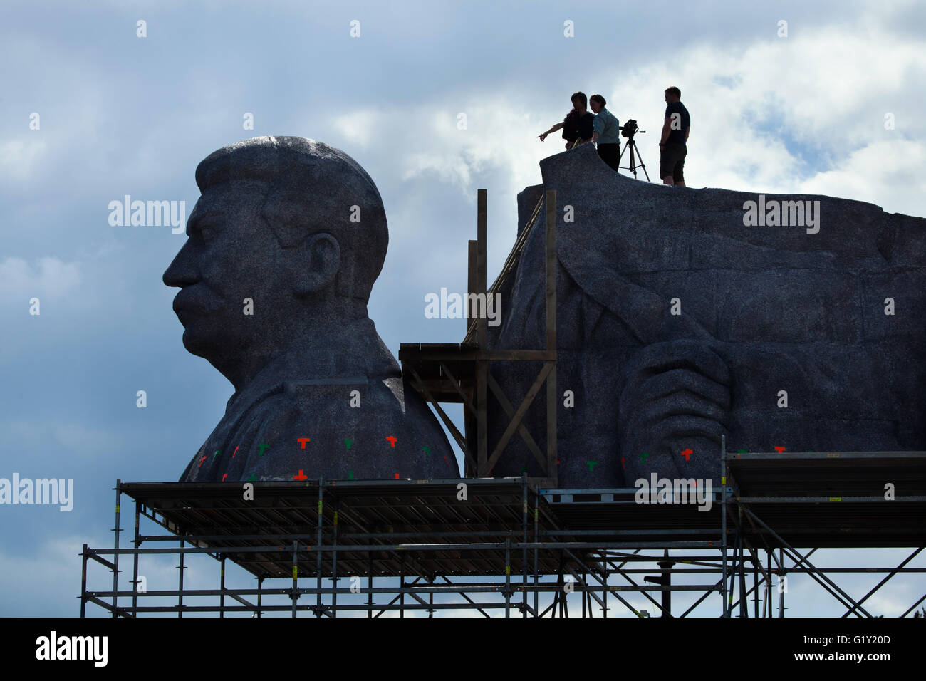 Prague, Czech Republic. 20th May 2016. Huge head of Soviet dictator ...