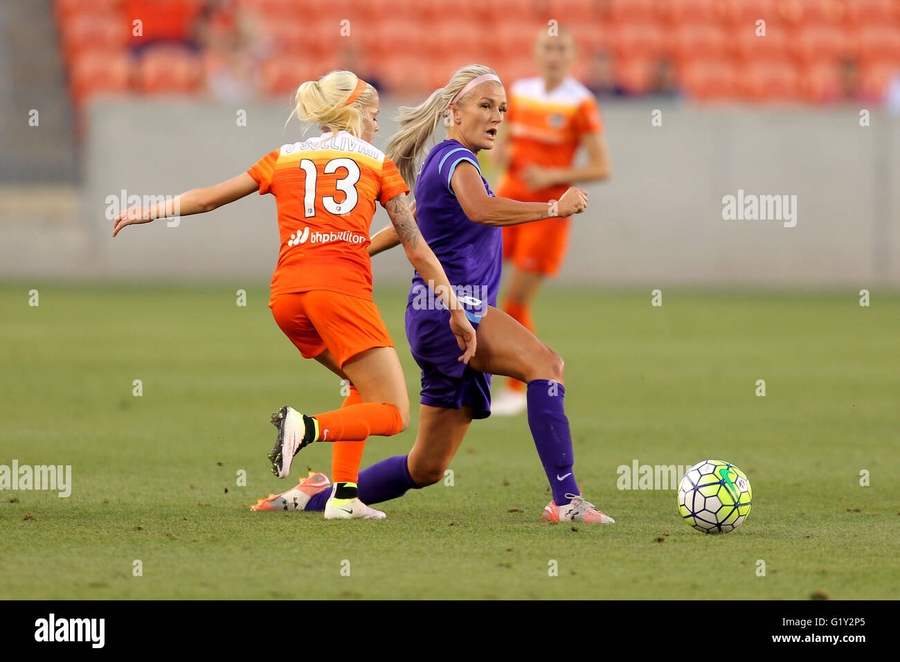 Houston, TX, USA. 20th May, 2016. Orlando Pride midfielder Kaylyn Kyle ...