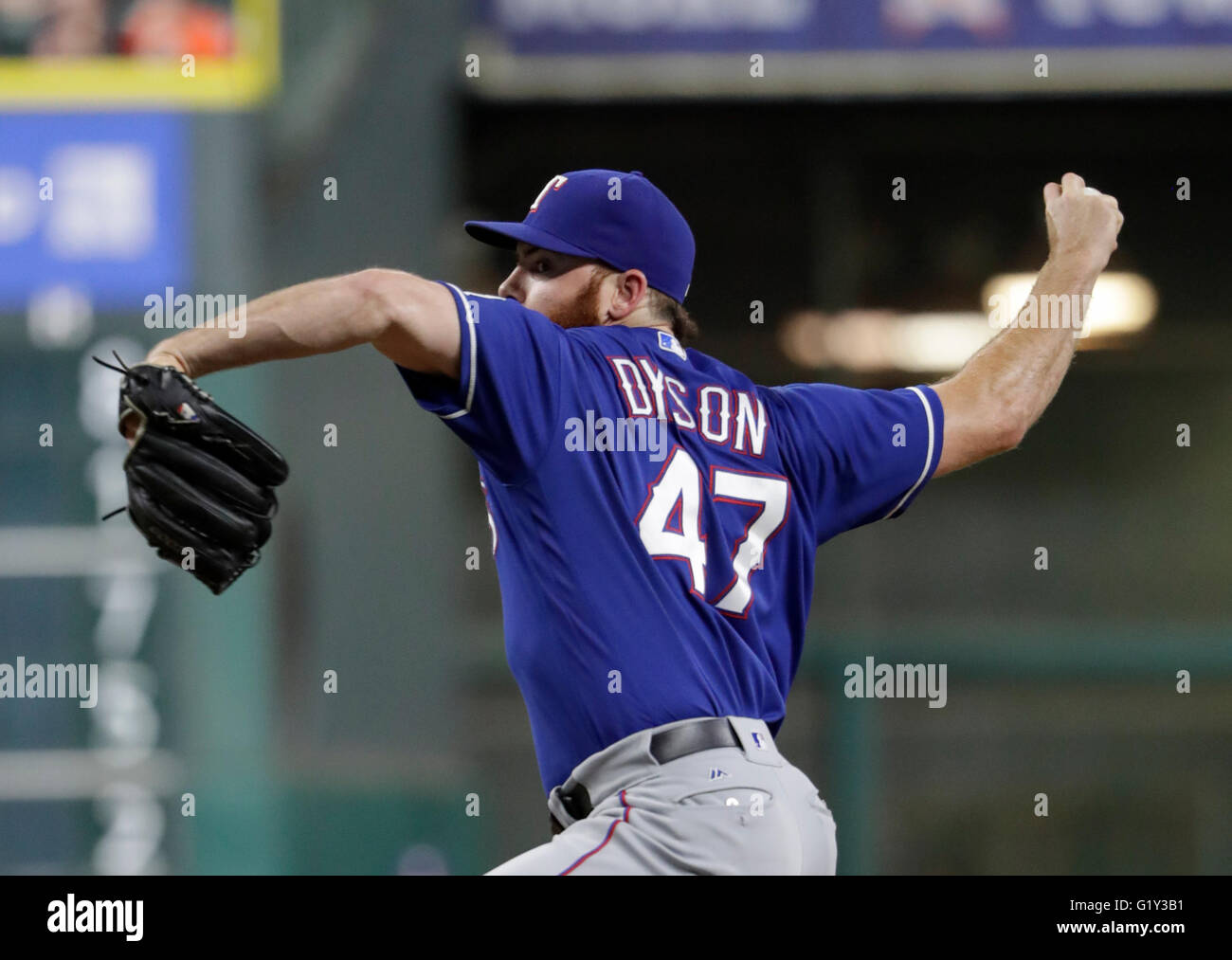 Houston, TX, USA. 20th May, 2016. Texas Rangers relief pitcher Sam ...