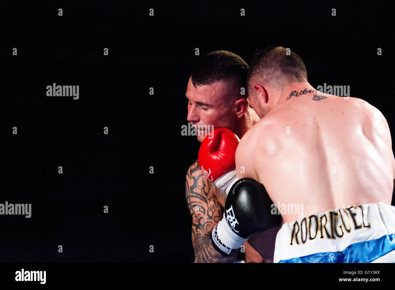 Gijon, Spain. 21st May, 2016. Pablo Fuego hugs Ruben Dominguez during ...