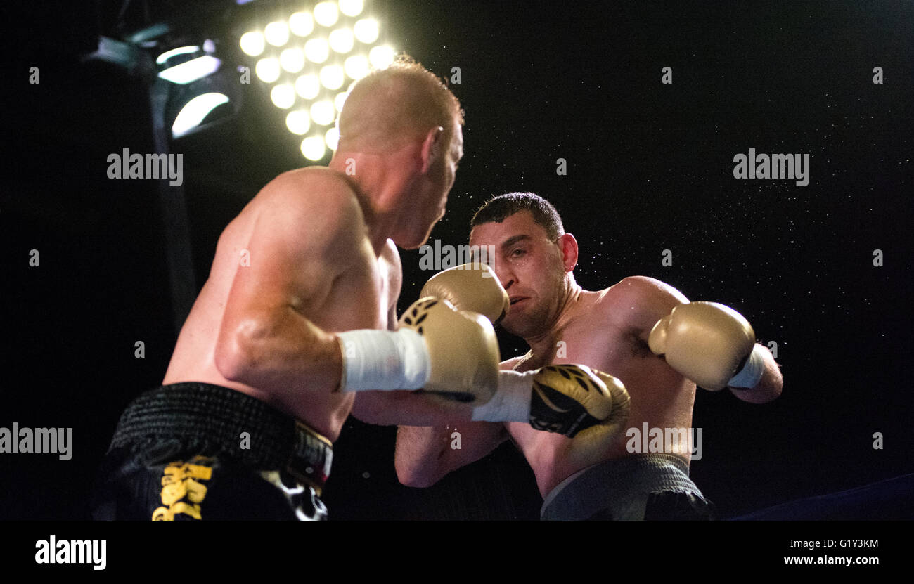 Gijon, Spain. 21st May, 2016. Spanish boxer Jose Fandiño tries to hit ...