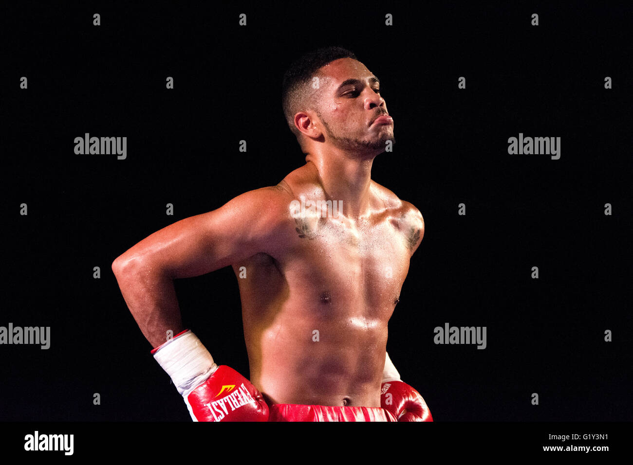 Gijon, Spain. 21st May, 2016. Spanish Olympic boxer Jonathan Alonso ...