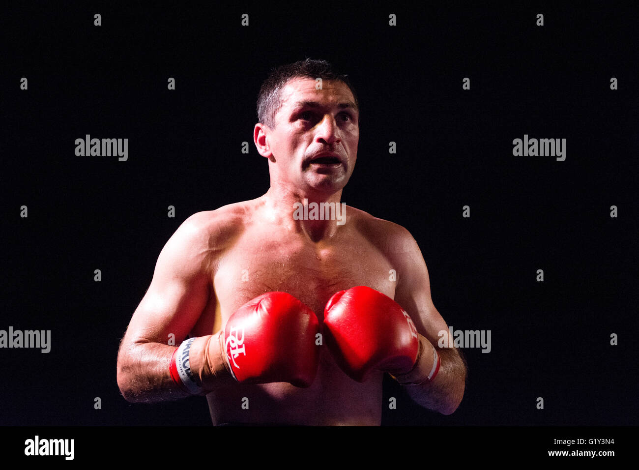 Gijon, Spain. 21st May, 2016. Georgian boxer Koba Karashadze during the ...