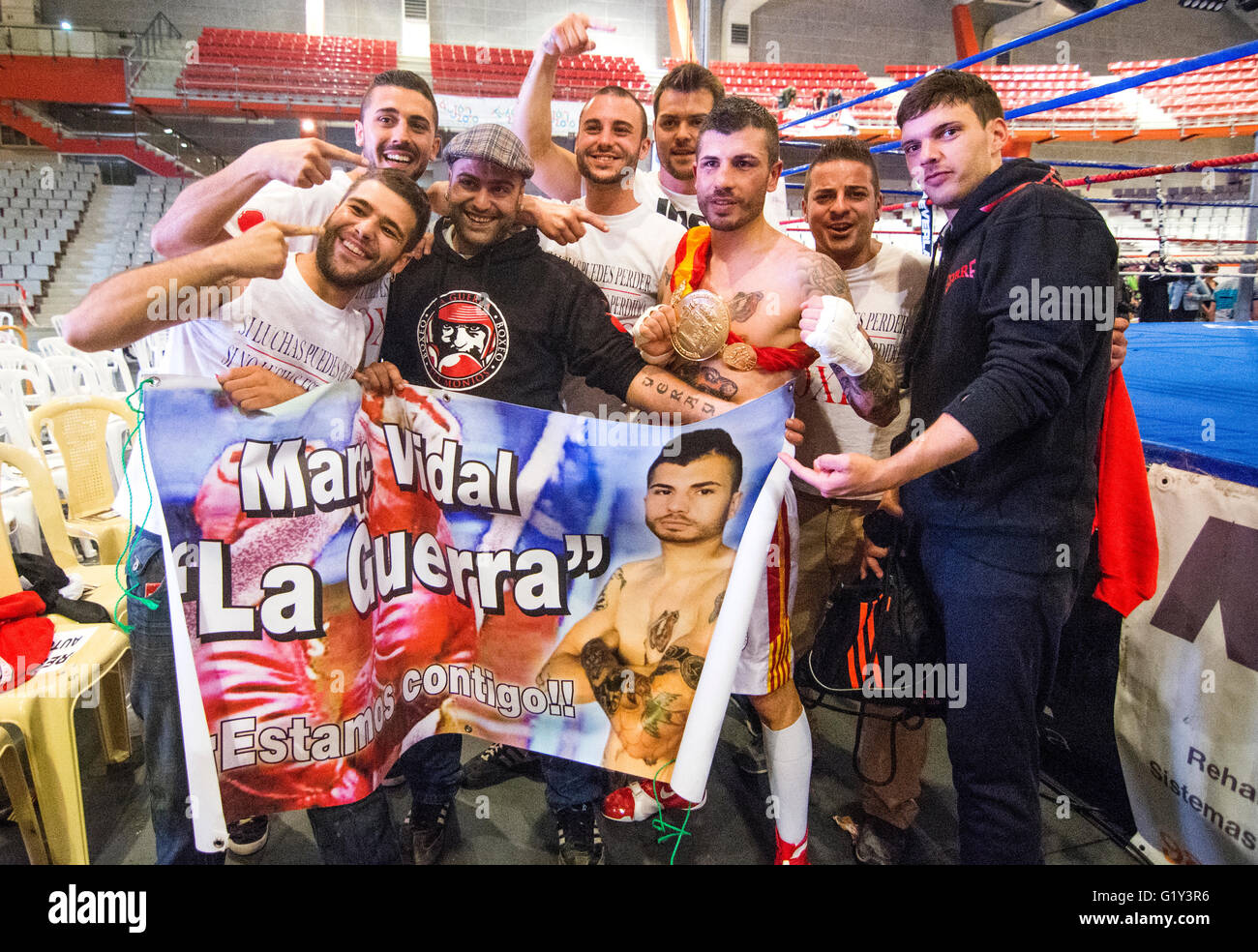 Gijon, Spain. 21st May, 2016. Marc Vidal celebrates with his fans his ...