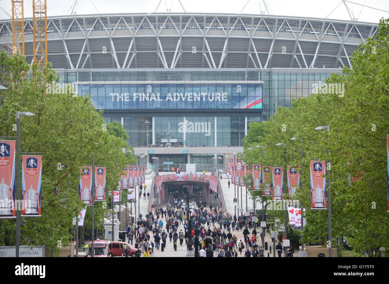Wembley, UK. 21st May 2016. Wembley Way: fans arrive ahead of the FA ...