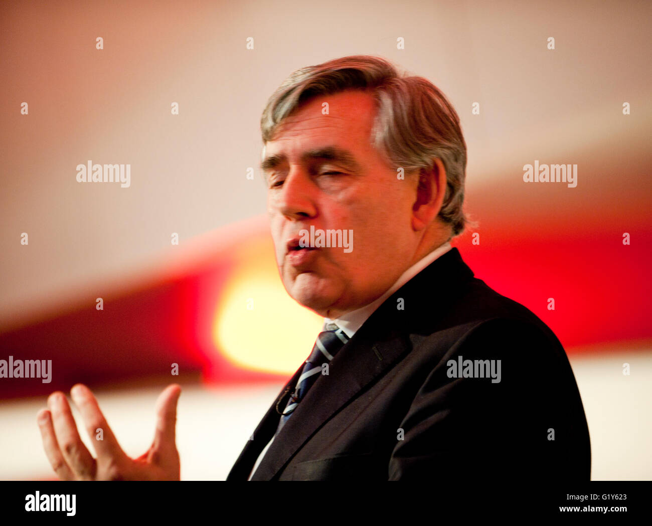 London, UK. 21st May, 2016. Gordon Brown, former Labour Prime Minister ...