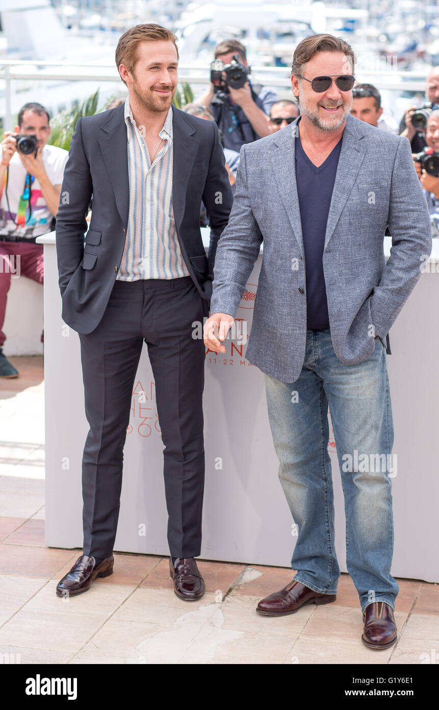 Ryan Gosling, Russell Crowe Actors The Nice Guys, Photocall. 69 Th ...