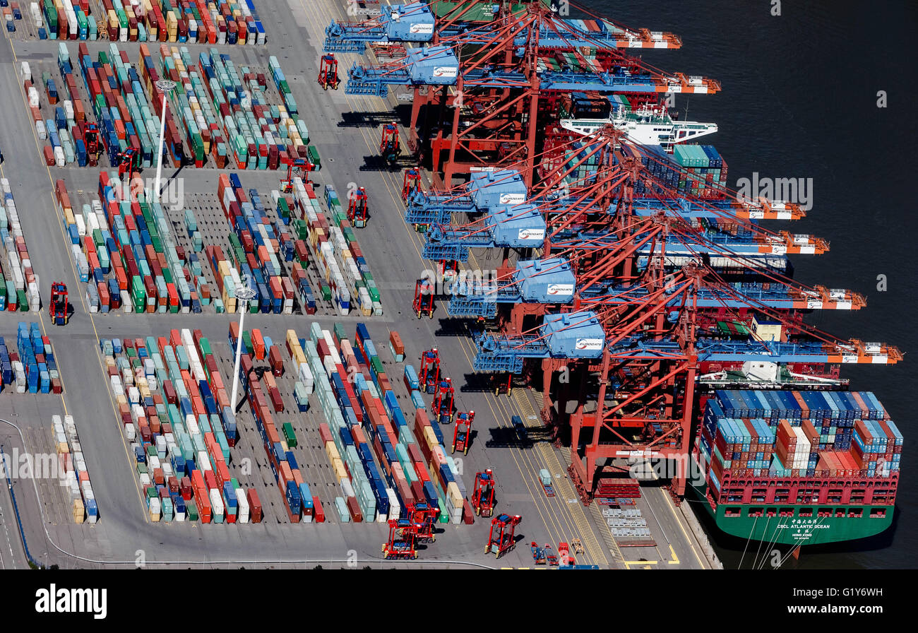 Hamburg, Germany. 05th May, 2016. Aerial view of the Eurogate container ...