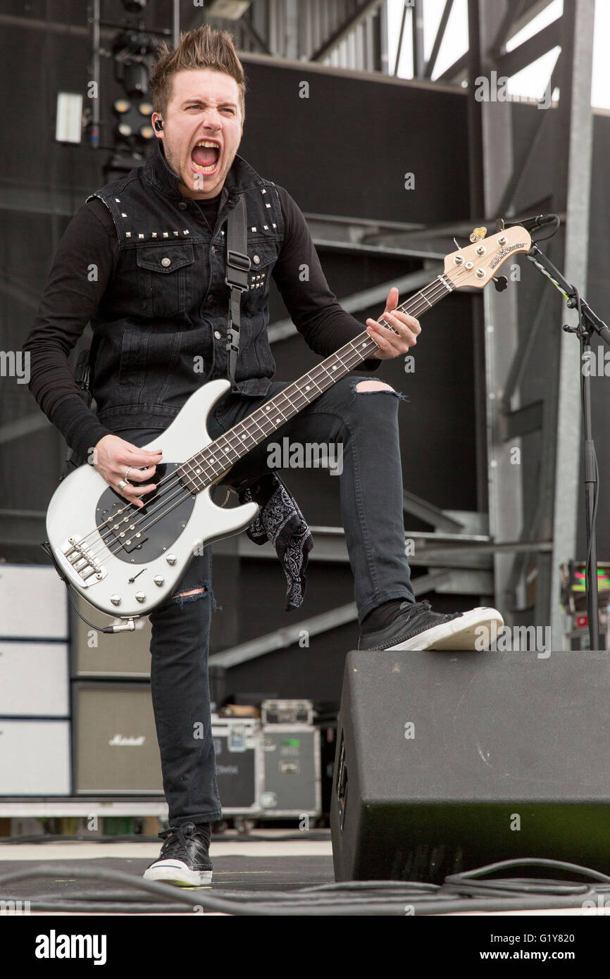 Columbus, Ohio, USA. 20th May, 2016. Bassist JAMIE MATHIAS of Bullet ...