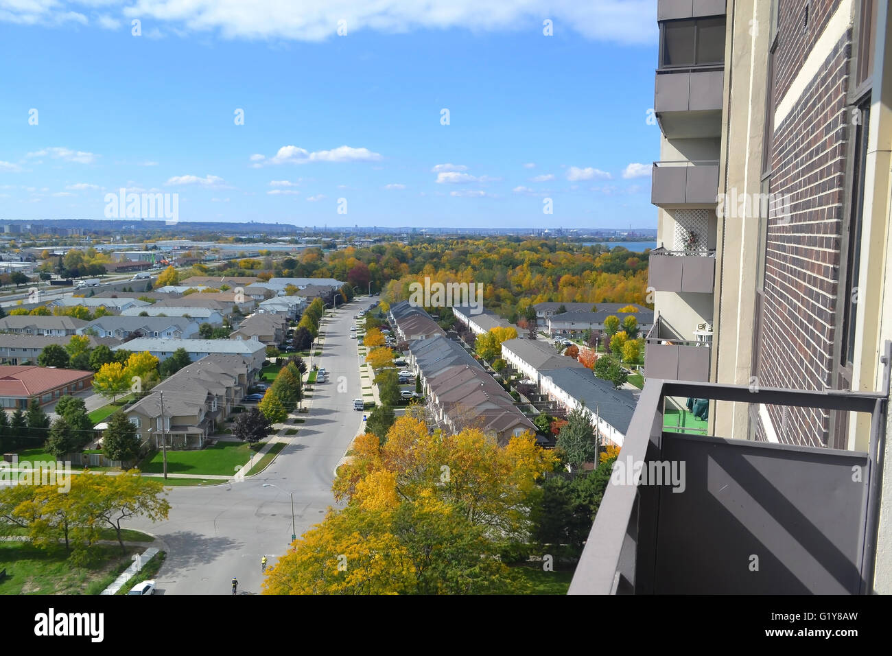 The view from the 15th floor of an condominium high rise building of ...