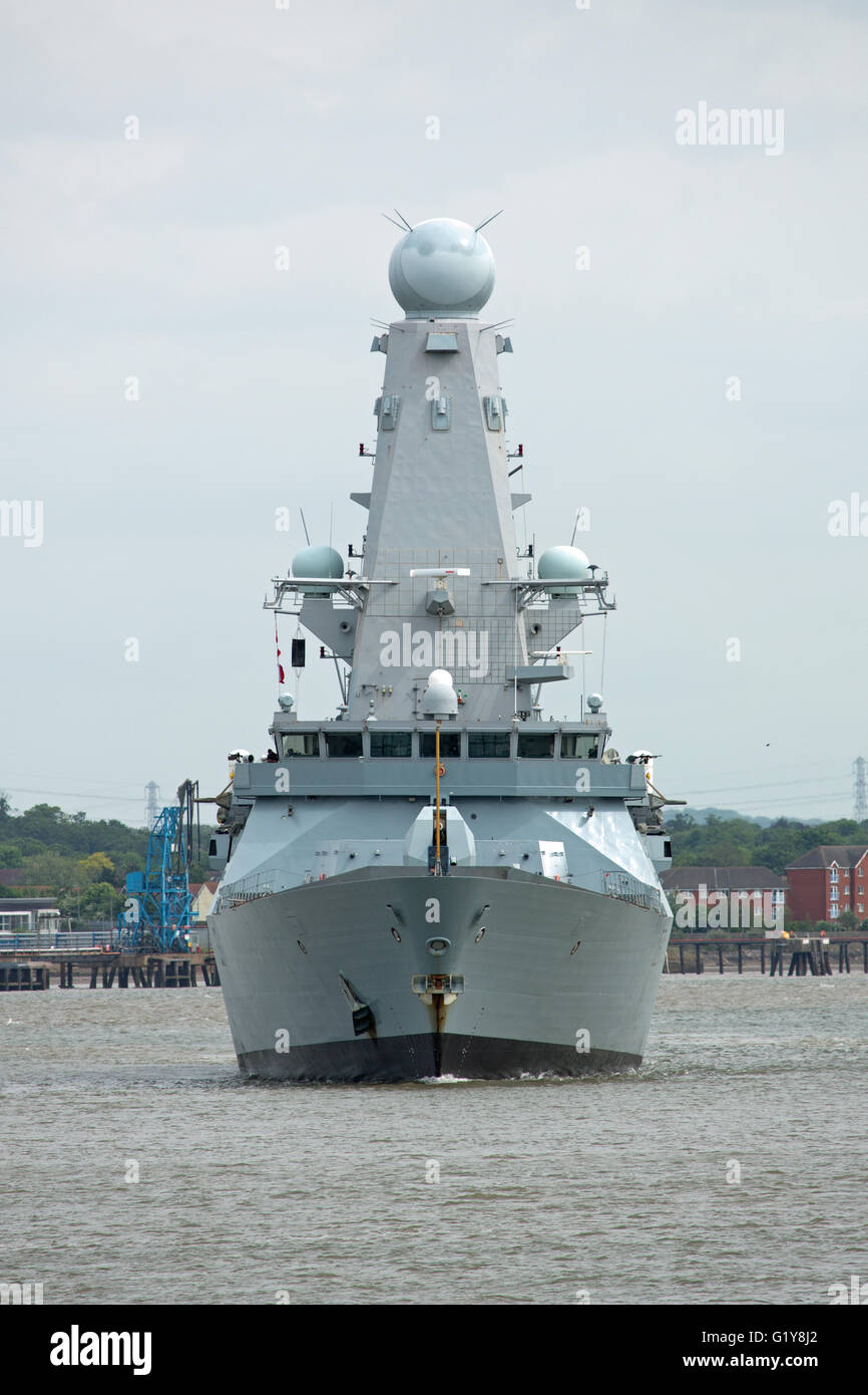 HMS Duncan on the Thames visiting London Stock Photo - Alamy