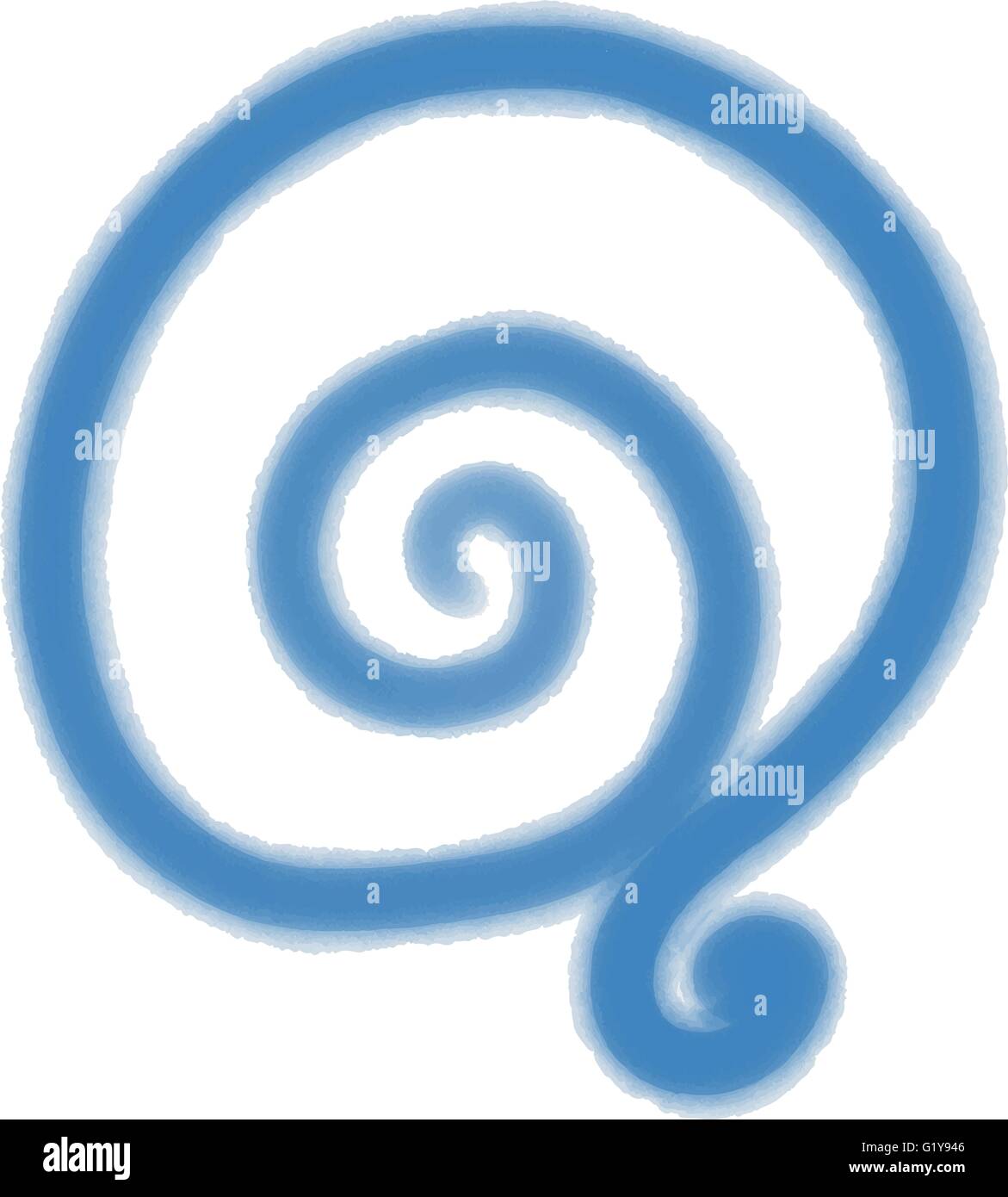 Watercolor blue spiral design for background. Vector grunge ...